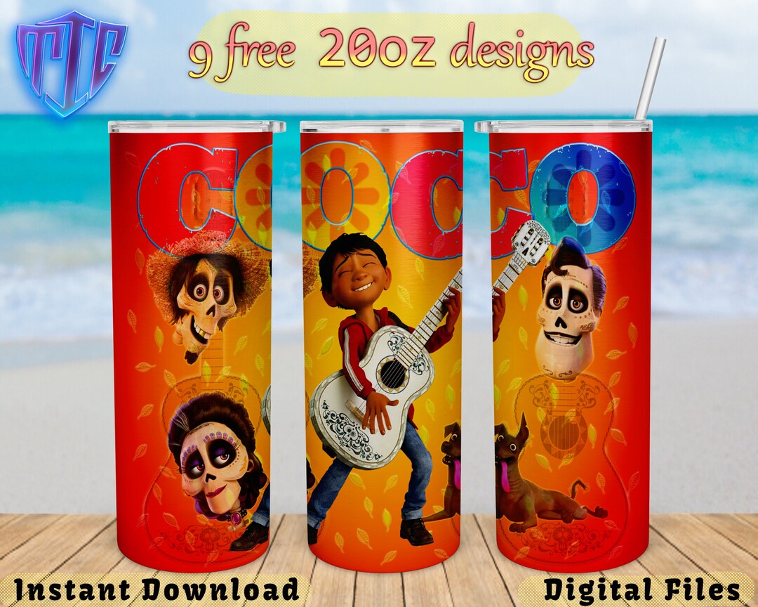 Coco Tumbler, 20oz Design, Kids Sublimation Png, Straight and Tapered ...