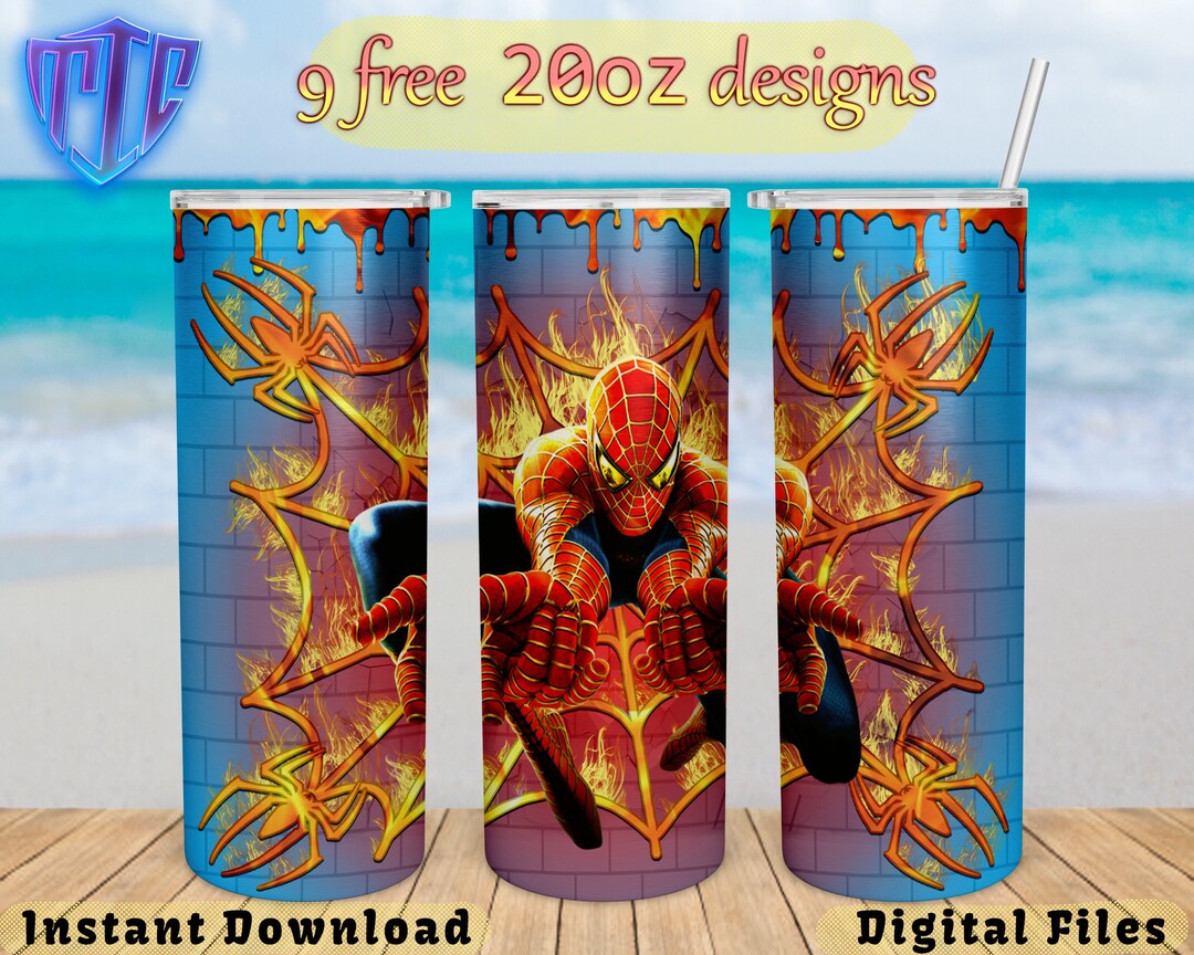 Spiderman Skinny 20oz Tumbler Design Kids Sublimation Png - Etsy
