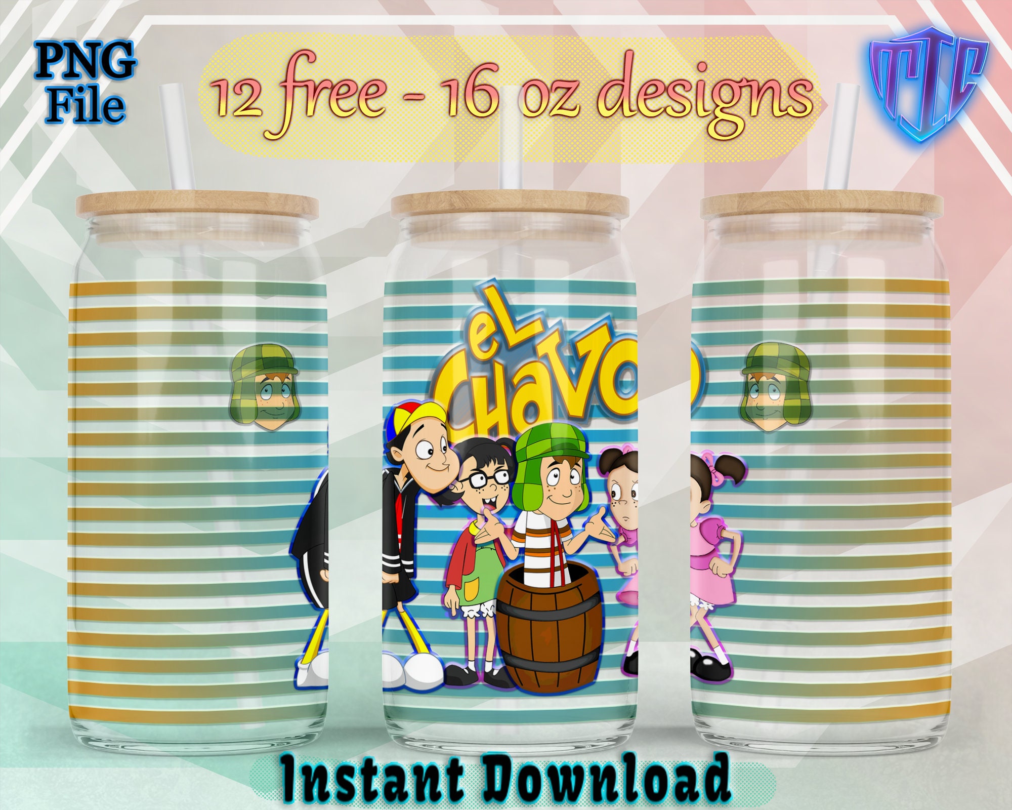 Chavo Del Ocho 16oz Tumbler Design, Sublimation Design, Kids Cup Design ...