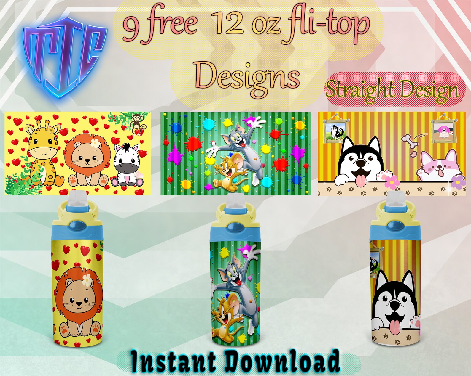 The Smurfs Flip Top 12oz Tumbler Design, Sublimation Design, Kids Cup ...