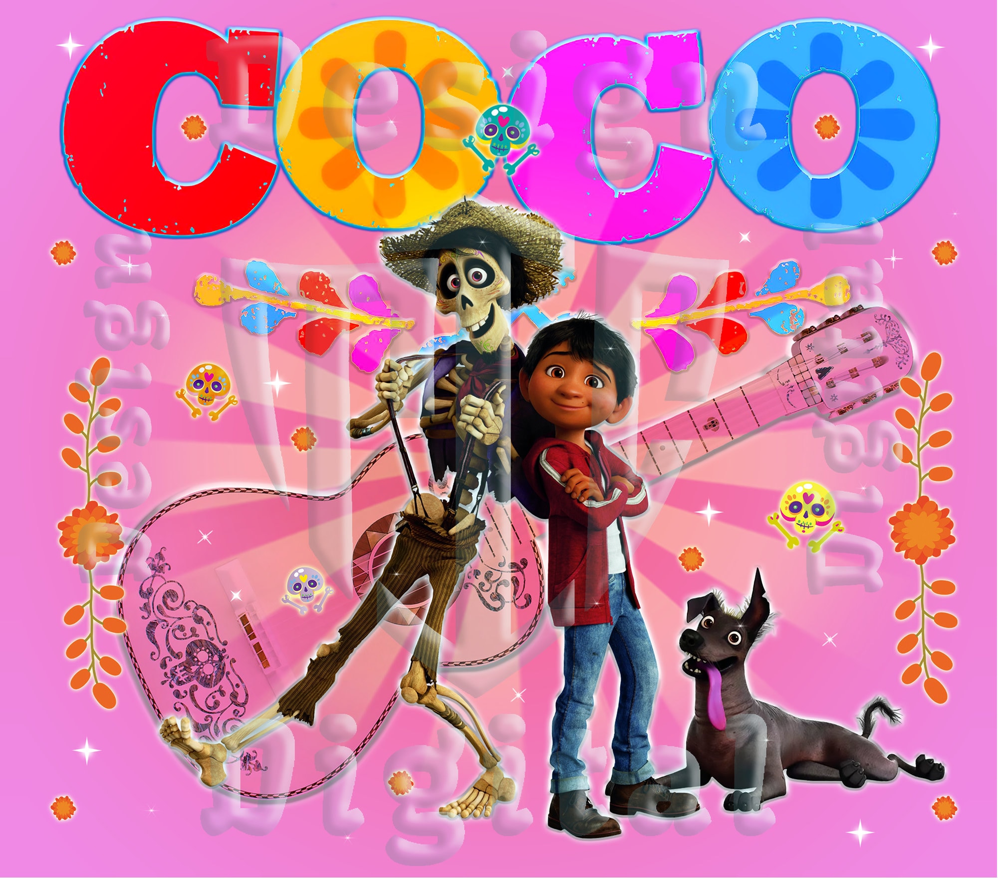 Coco 20oz Skinny Tumbler Design, Kids Sublimation Png, Straight and ...