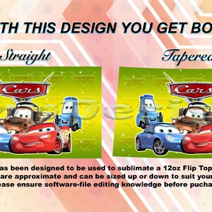Cars Flip Top 12oz Tumbler Design, Sublimation Design, Kids Cup Design ...