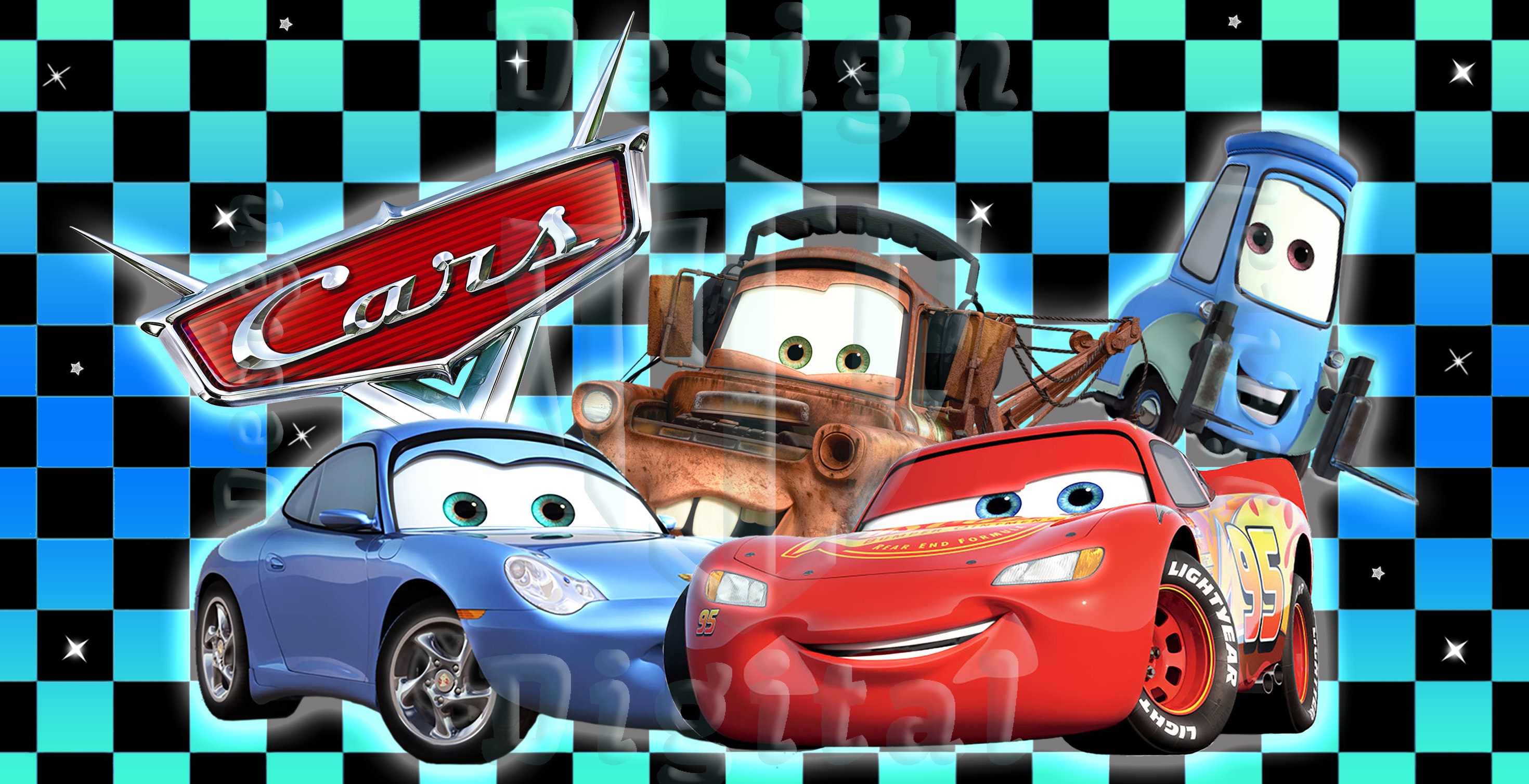 Cars Libbey 16oz Design, Sublimation Design, Kids Cup Design, Wrap ...