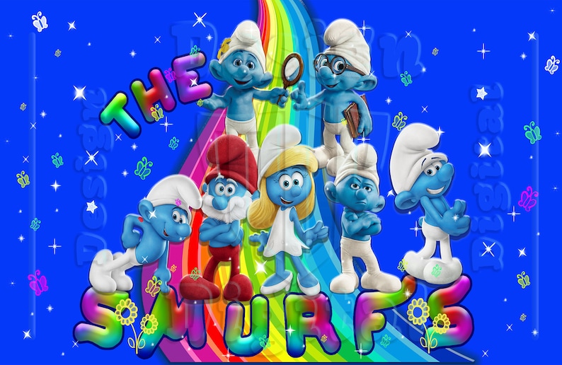 The Smurfs Flip Top 12oz Tumbler Design, Sublimation Design, Kids Cup ...