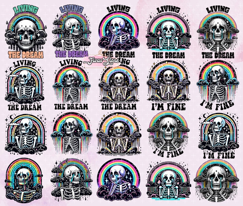50 Sarcastic Skeleton PNG Mega Bundle, Crying Skull PNG, Snarky ...