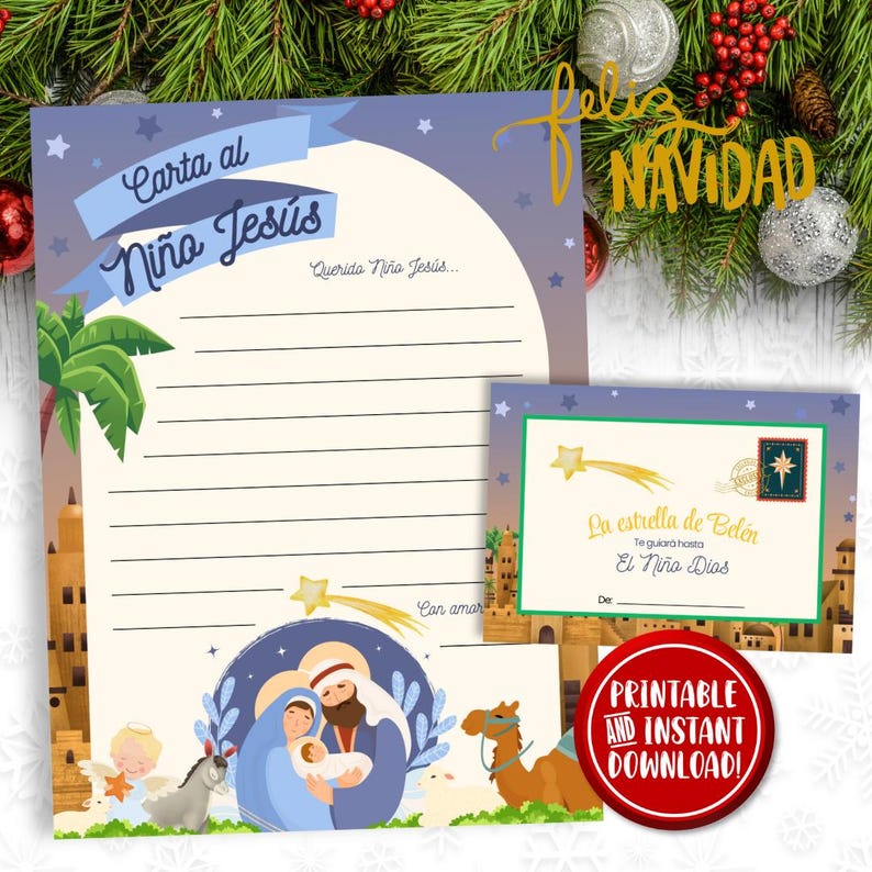 Letter to Baby Jesus Template: Christmas Wish List (digital Download ...