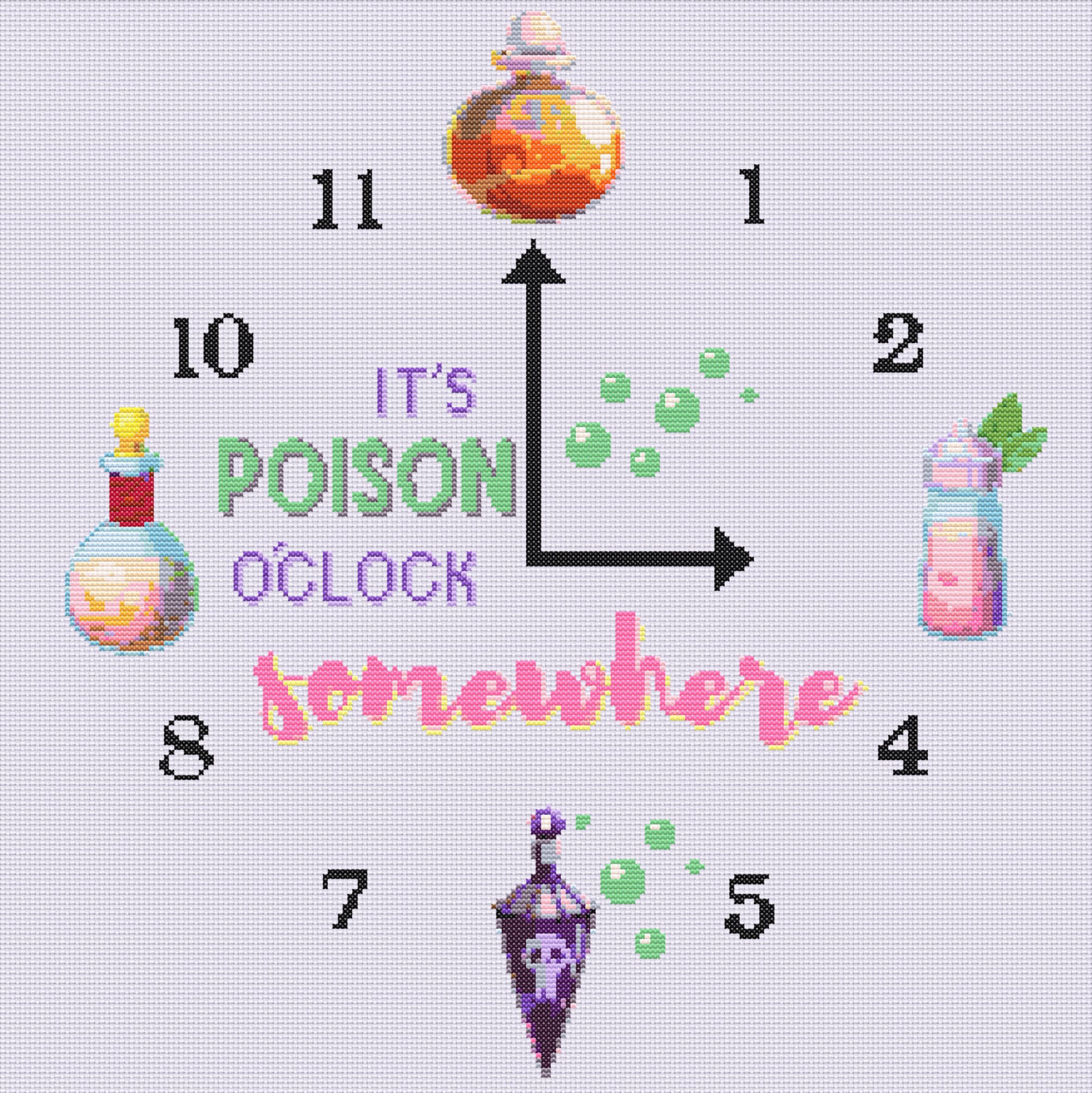 Poison O'clock Cross Stitch pattern ONLY - Etsy