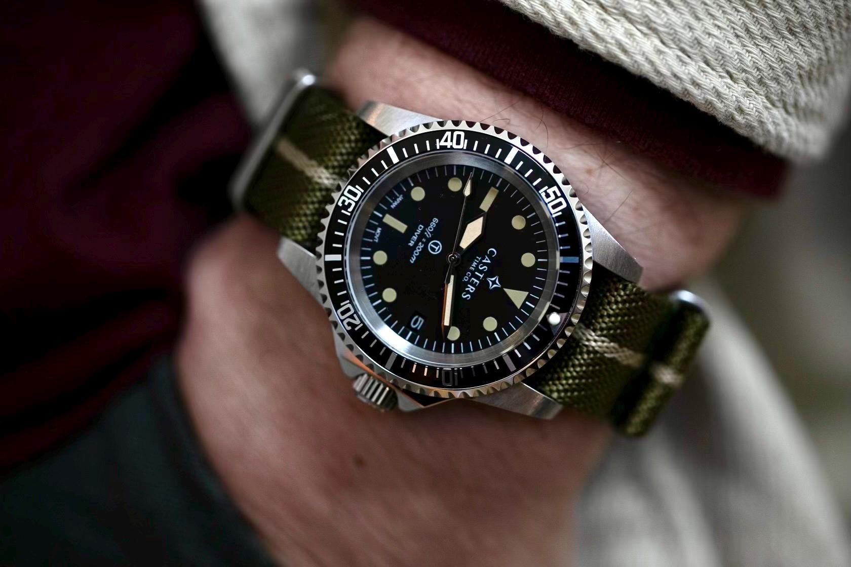 Casters Milsub Automatic Dive Watch – Vintage Military Submariner Style ...