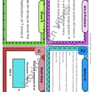 Fourth Grade F.A.S.T. Test Prep: Math Spiral Review ALL STANDARDS Task ...