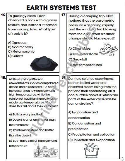 5th Grade Science | Earth's Resources, Weather, Climate, Cycles | F.A.S ...