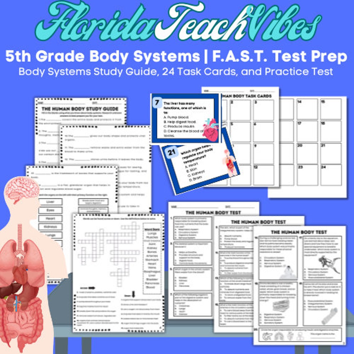 5th Grade Science | Body Systems | F.A.S.T. Test Prep - Etsy