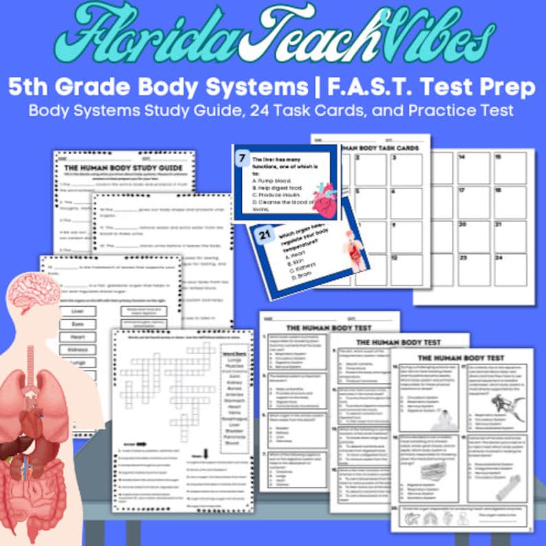 5th Grade Science | Body Systems | F.A.S.T. Test Prep - Etsy