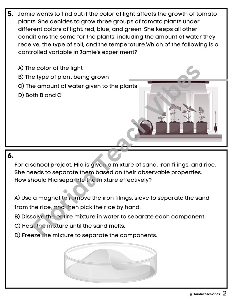 5th Grade Florida F.A.S.T. Science Prep: Comprehensive Practice Test - Etsy