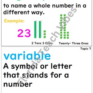 Third Grade Envision Math Word Wall | Build Key Vocabulary - Etsy