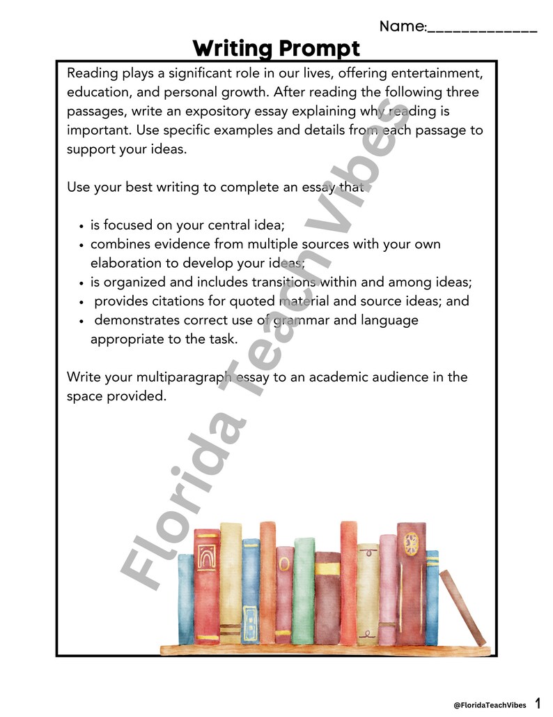 4th and 5th Grade Importance of Reading & Rubric B.E.S.T. Text-based ...