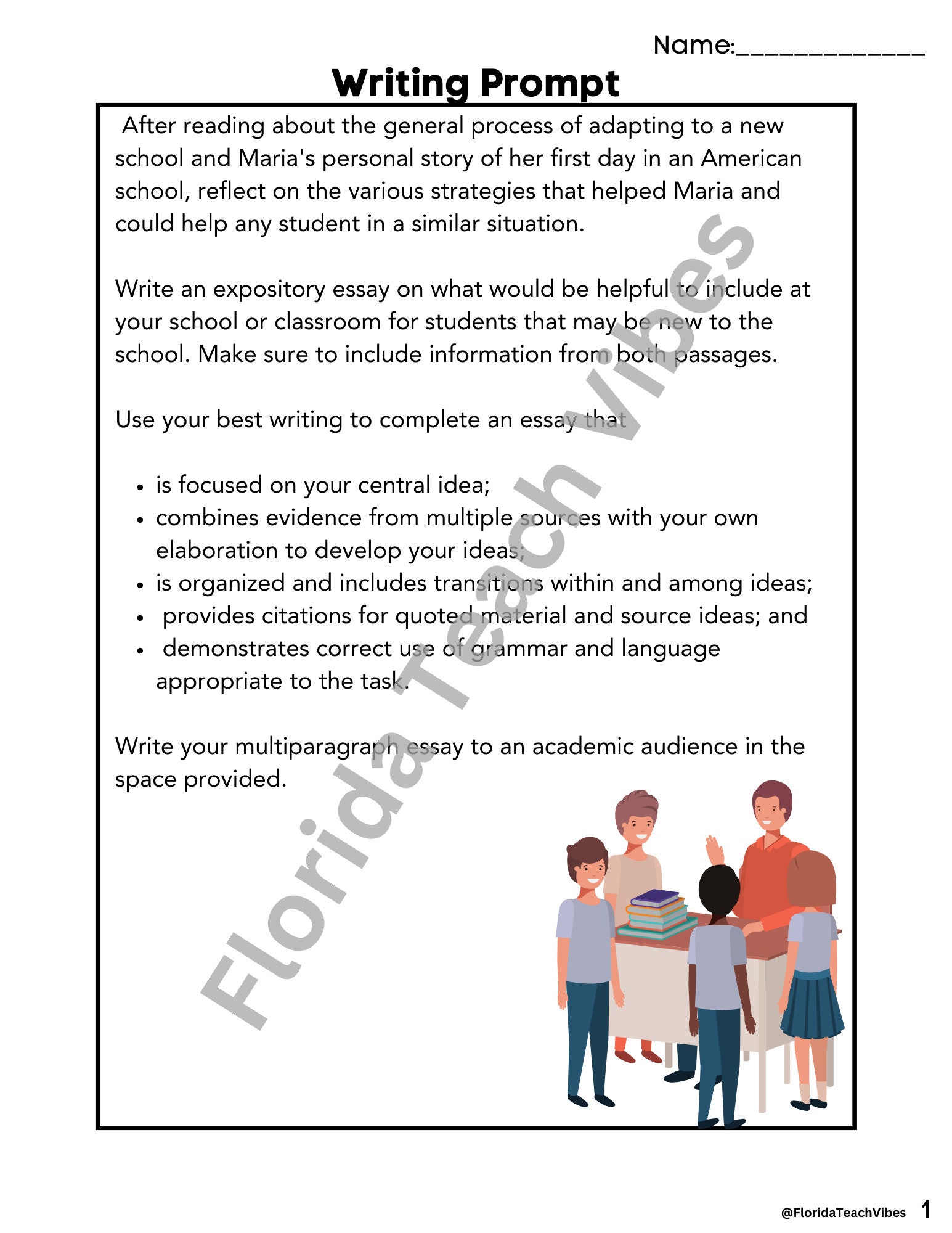 4th and 5th Back to School Expository Essay & Rubric B.E.S.T. Text ...