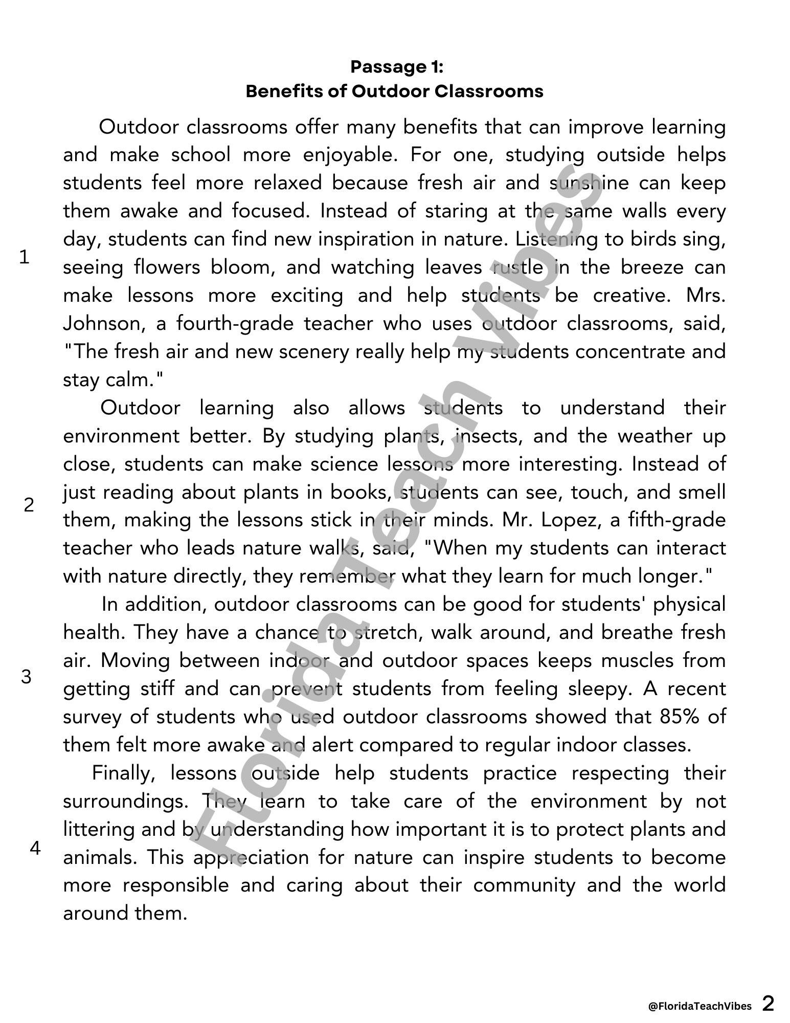 4th and 5th Grade Outdoor Classrooms Essay & Rubric | B.E.S.T. Text ...