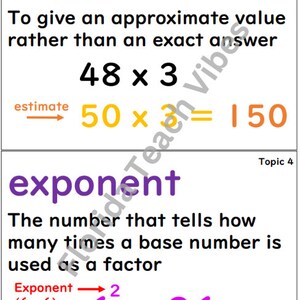 5th Grade Envision Math Word Wall-build Key Vocabulary and Enhance ...