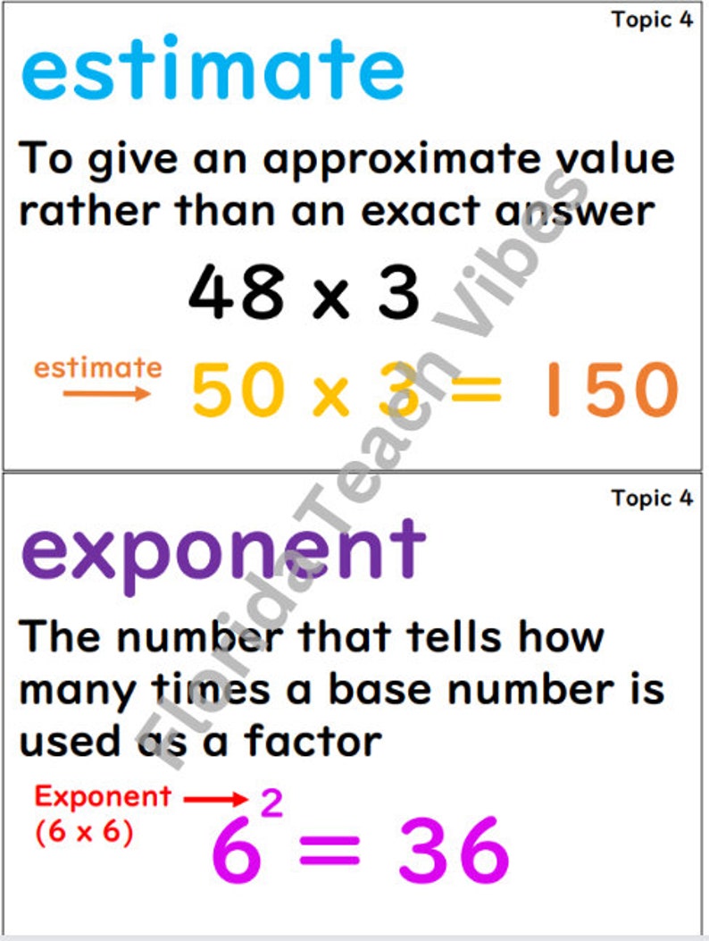 5th Grade Envision Math Word Wall-build Key Vocabulary and Enhance ...