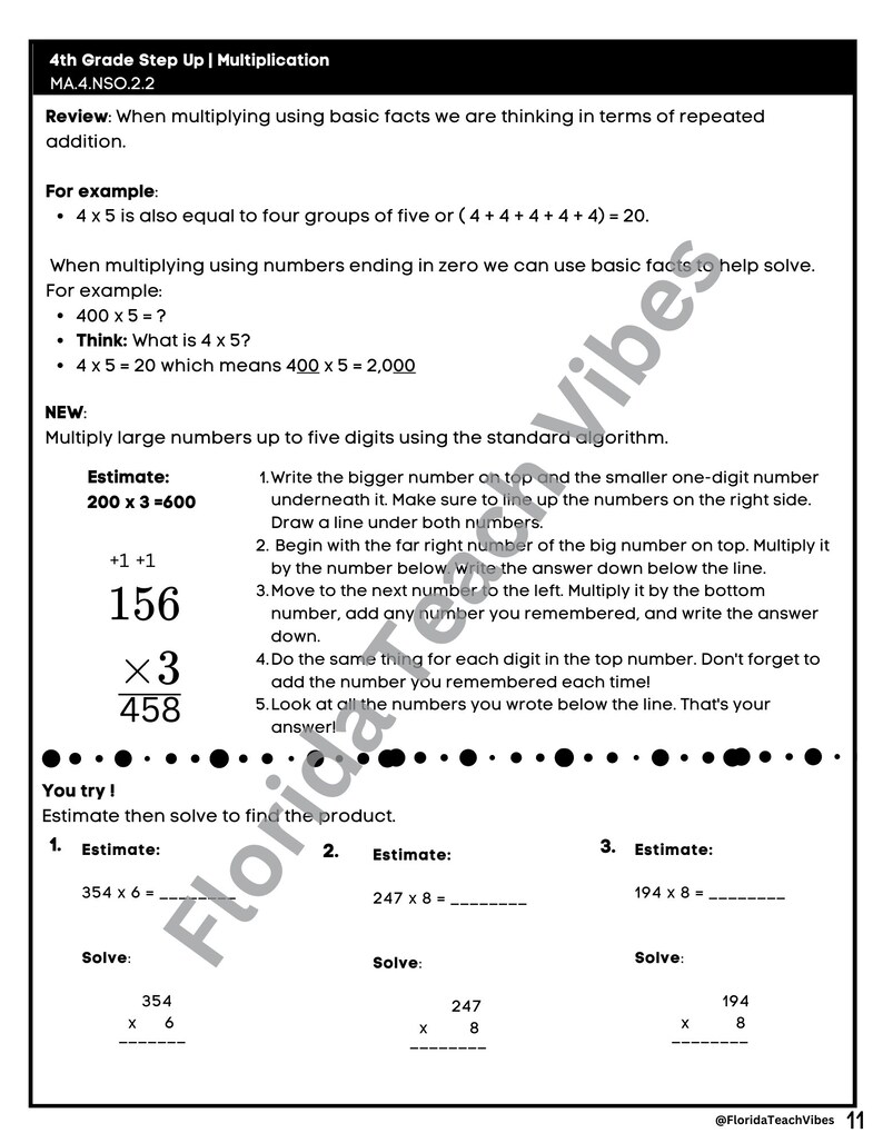 Third Grade BEST Standards | Math Number Sense Review | 4th Grade Step ...