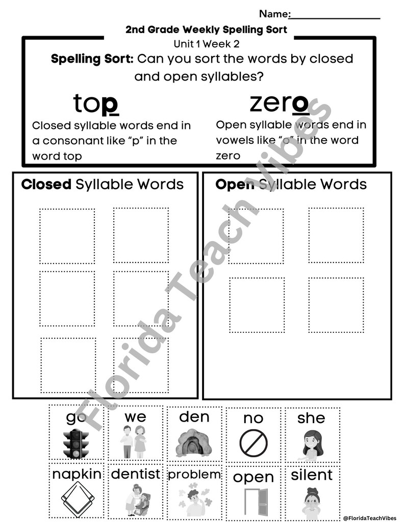 Florida Benchmark Advanced Unit 1 | Second Grade Spelling Weekly ...