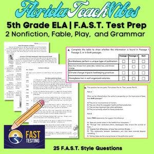 Fifth Grade F.A.S.T. ELA Practice Test: Comprehensive Reading & Grammar ...