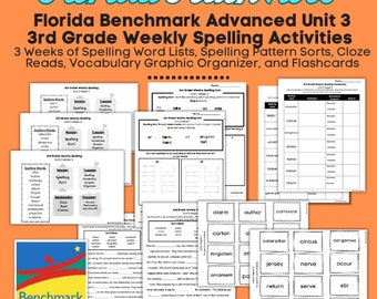 Florida Benchmark Advanced Unit 6 | 5th Grade Spelling Weekly ...