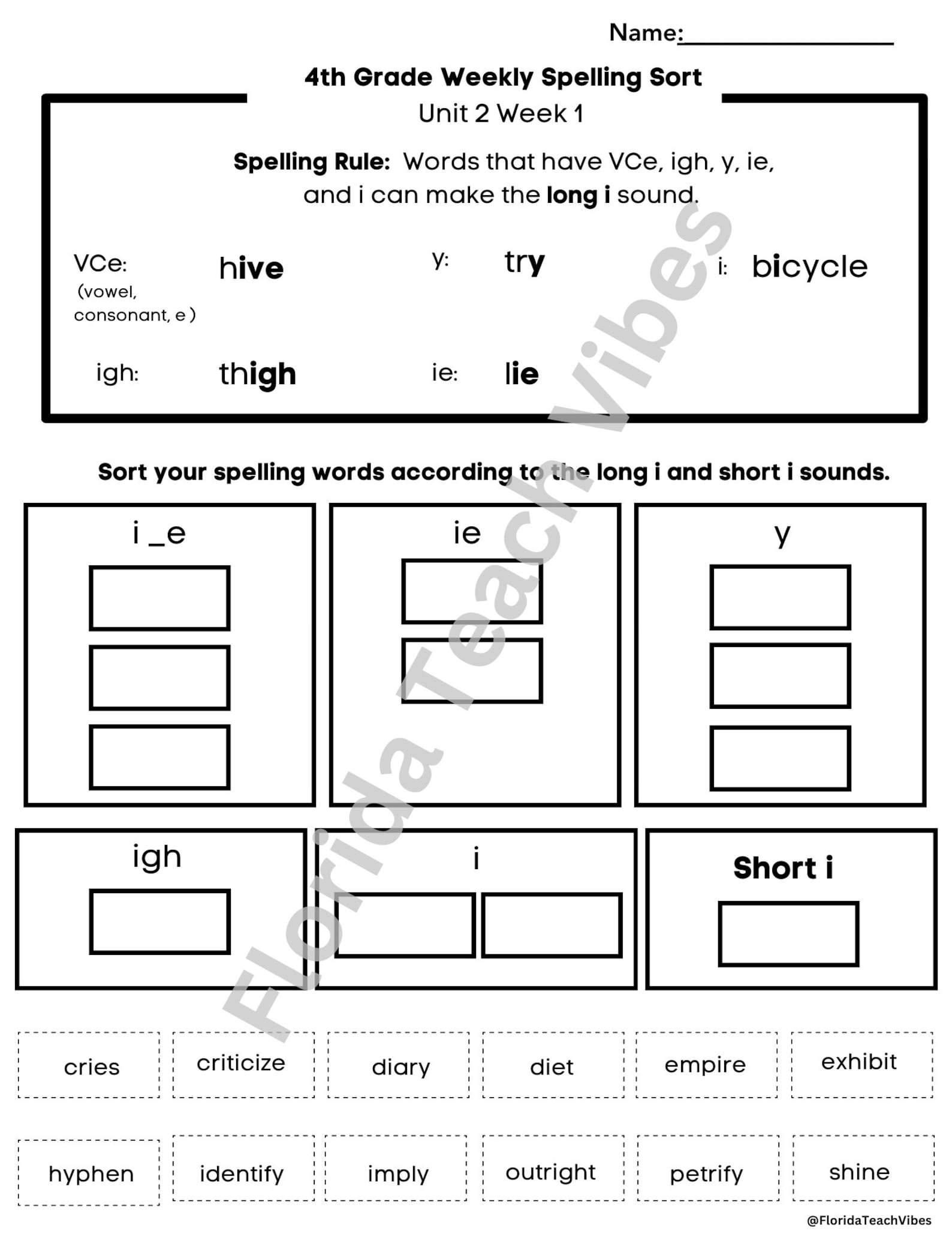 Florida Benchmark Advanced Unit 2 | 4th Grade Spelling Weekly ...