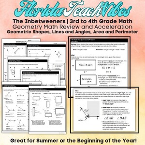 Third Grade BEST Standards | Math Geometry Review | 4th Grade Step UP ...
