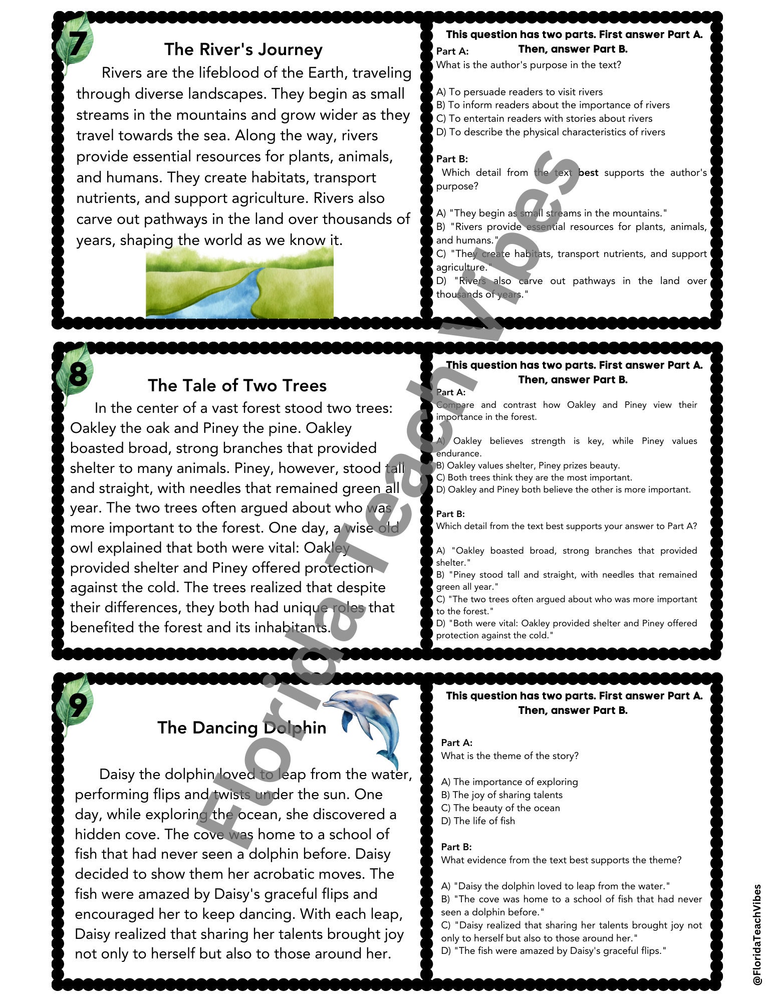 Third Grade F.A.S.T. Test Prep: Reading Comp With Text Evidence Task ...