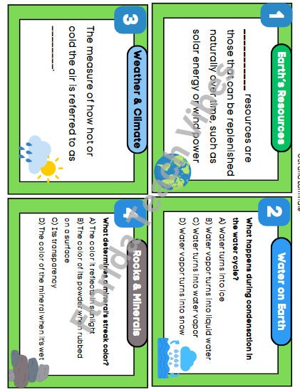 5th Grade Science | Earth's Resources, Weather, Climate, Cycles | F.A.S ...