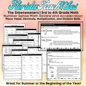Third Grade BEST Standards | Math Number Sense Review | 4th Grade Step ...