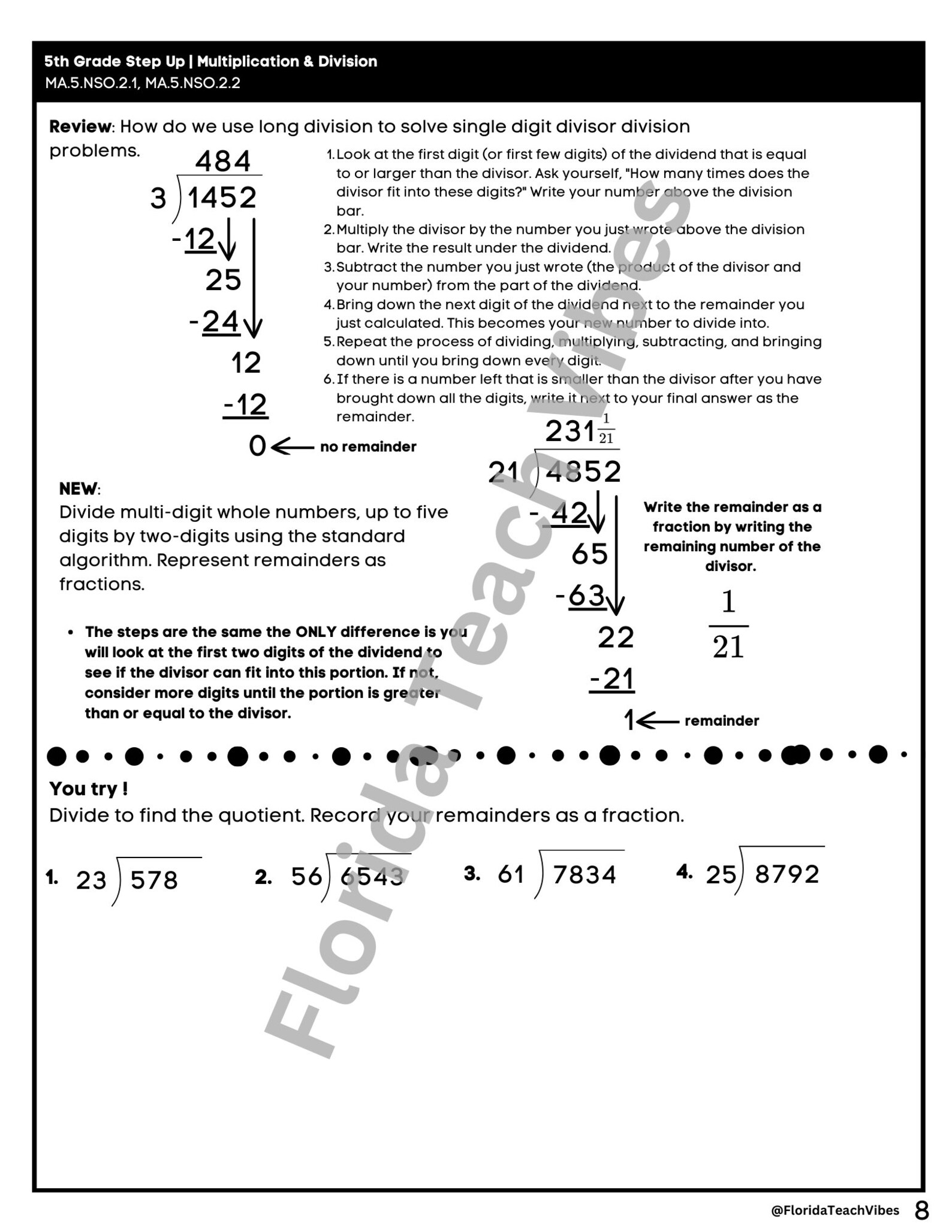 Fourth Grade BEST Standards | Math Number Sense Review | 5th Grade Step ...