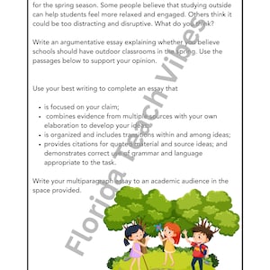 4th and 5th Grade Outdoor Classrooms Essay & Rubric | B.E.S.T. Text ...