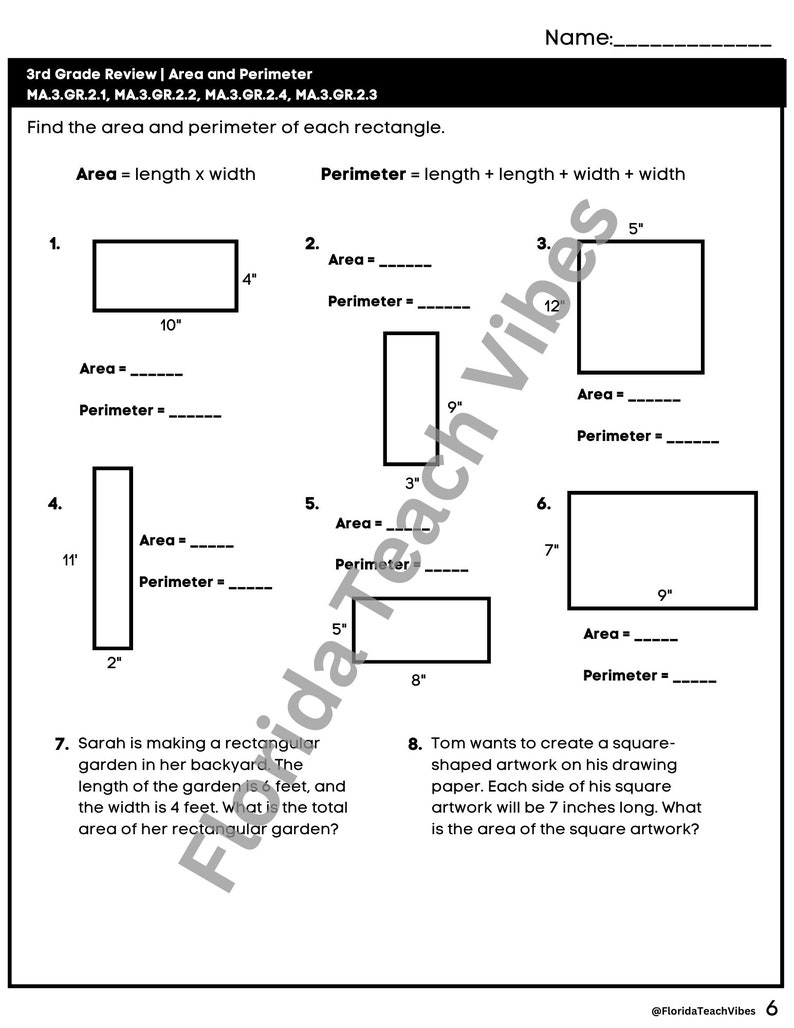 Third Grade BEST Standards | Math Geometry Review | 4th Grade Step UP ...