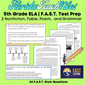 Fifth Grade F.A.S.T. ELA Practice Test: Comprehensive Reading & Grammar ...