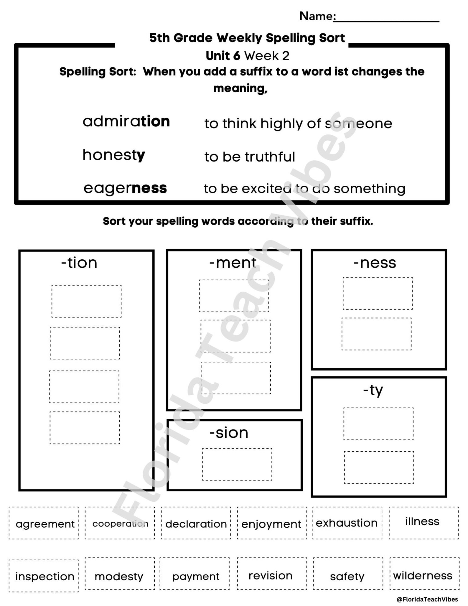 Florida Benchmark Advanced Unit 6 | 5th Grade Spelling Weekly ...