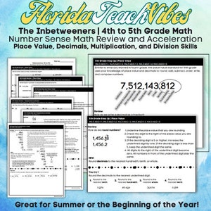 Fourth Grade BEST Standards | Math Number Sense Review | 5th Grade Step ...