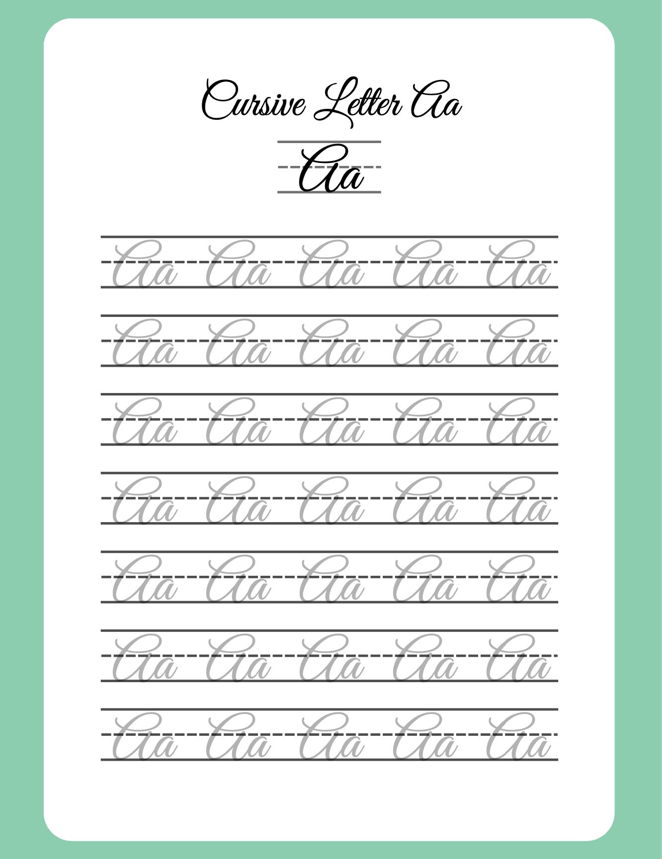 The BEST Cursive Practice Sheet! Easy to Print and Practice! - Etsy