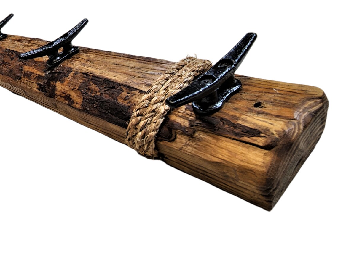 Nautical Towel or Coat Rack With Boat Dock Cleat Wall Hooks on ...