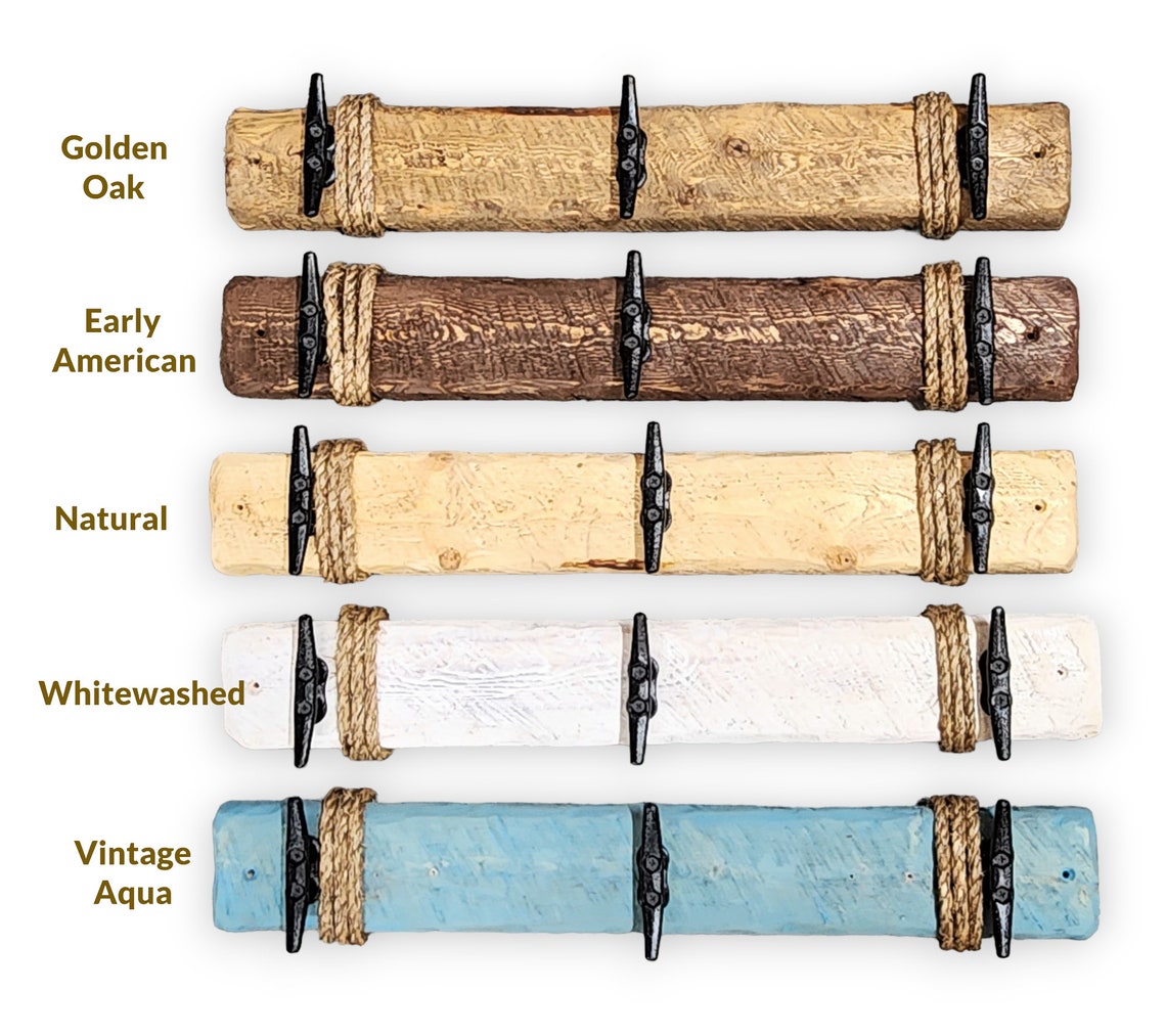 Nautical Towel or Coat Rack With Boat Dock Cleat Wall Hooks on ...