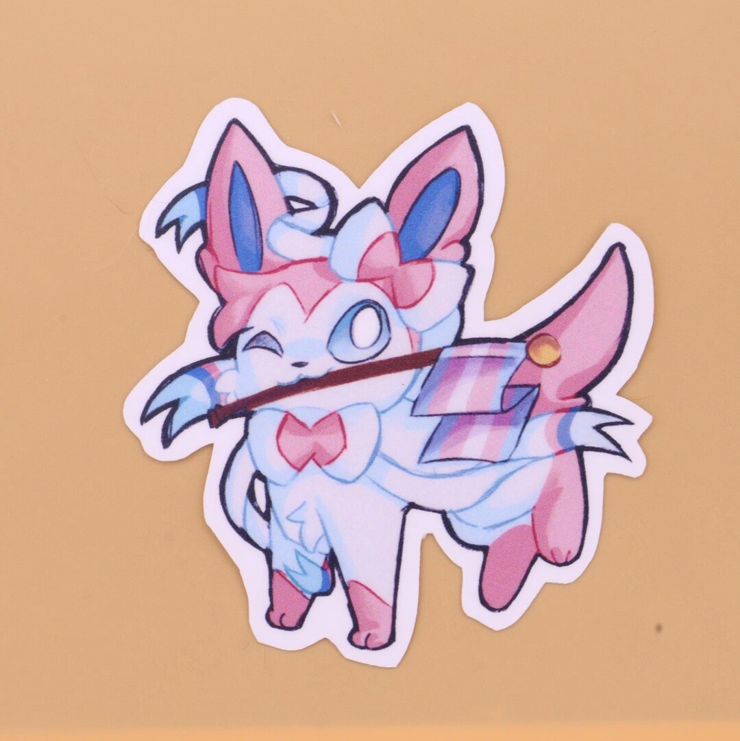 Transgender Pride Pokemon Sylveon Handmade Sticker - Etsy
