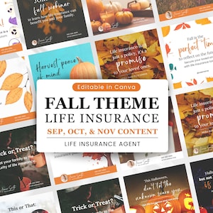 30 Fall Theme for Life Insurance Agent Social Media Templates for Life ...
