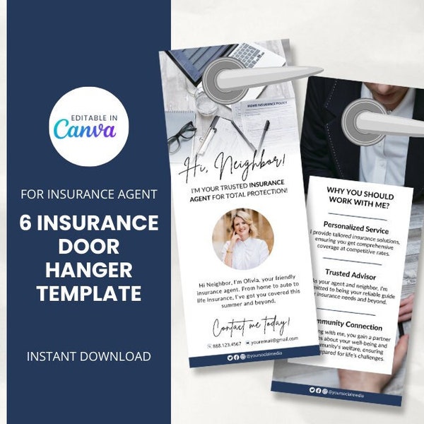 Canva Template for Insurance Agent Social Media Marketing Life ...