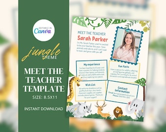 Meet the Teacher Canva Template Pastel Color Theme All About Me Bio ...