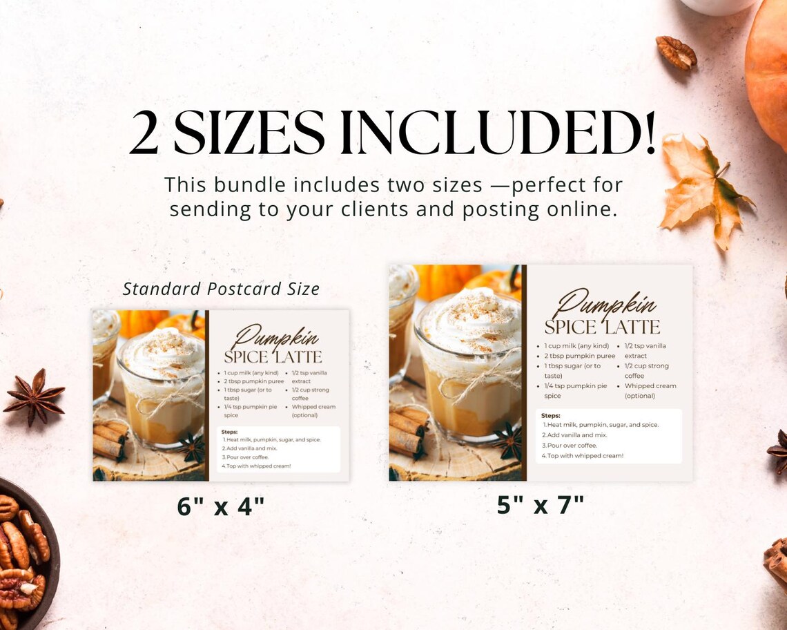 Fall Recipe and Realtor Prospecting Postcards, Thanksgiving, Fall ...