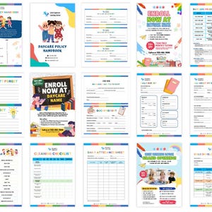 Editable Home Daycare Starter Kit Forms Childcare Contract and ...
