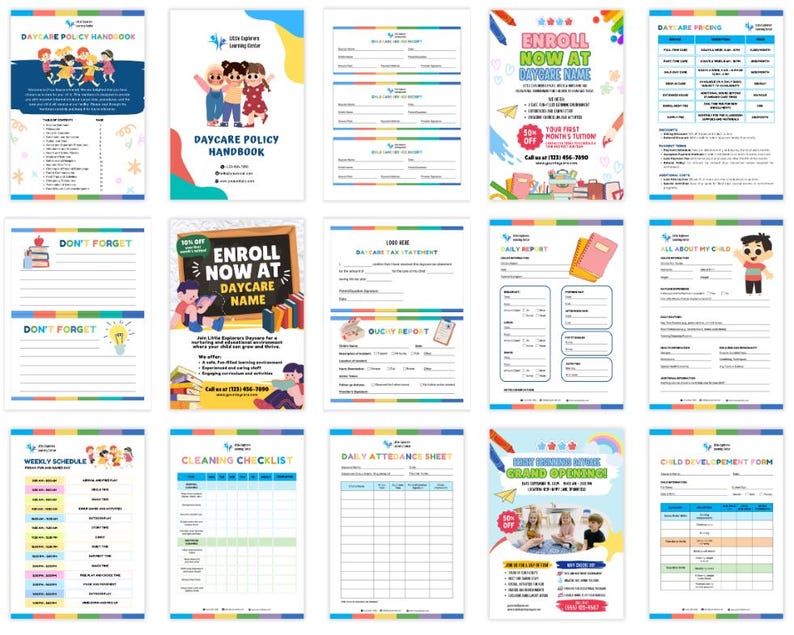 Editable Home Daycare Starter Kit Forms Childcare Contract and ...