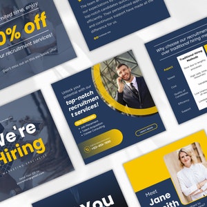 Recruitment Service Canva Instagram Post Template Recruitment Agency ...