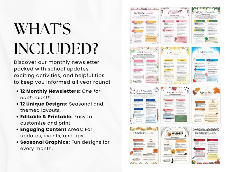 HOA Monthly Newsletter Editable Canva 2026, Community Family Newsletter ...